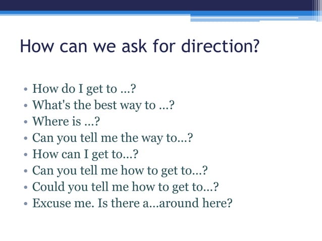 Unit 4 - conversation course - asking for directions | PPT