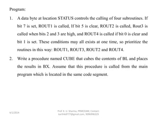 Unit 4 assembly language programming | PDF