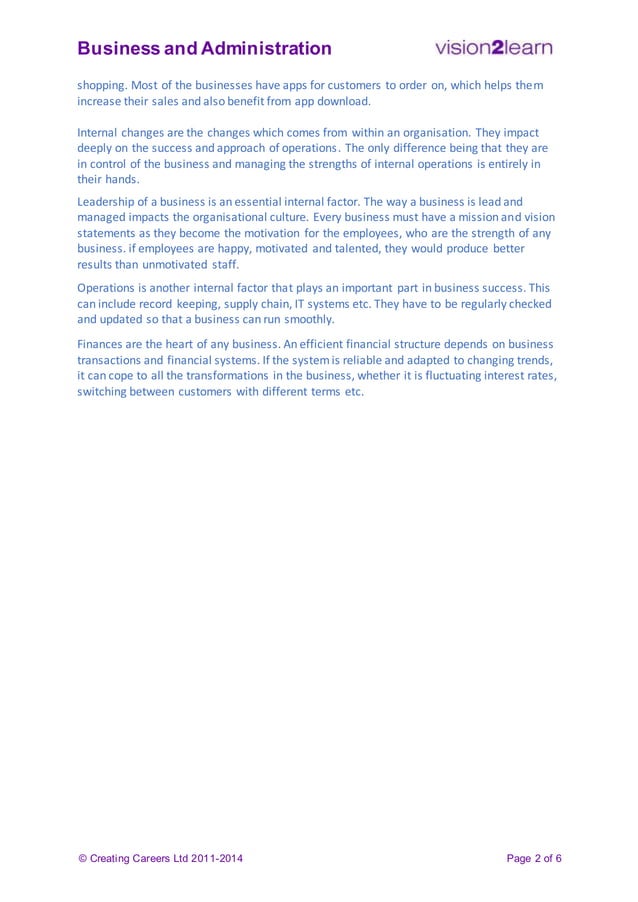 Business and Admin Level 2 Unit 4 assessment answers | DOC