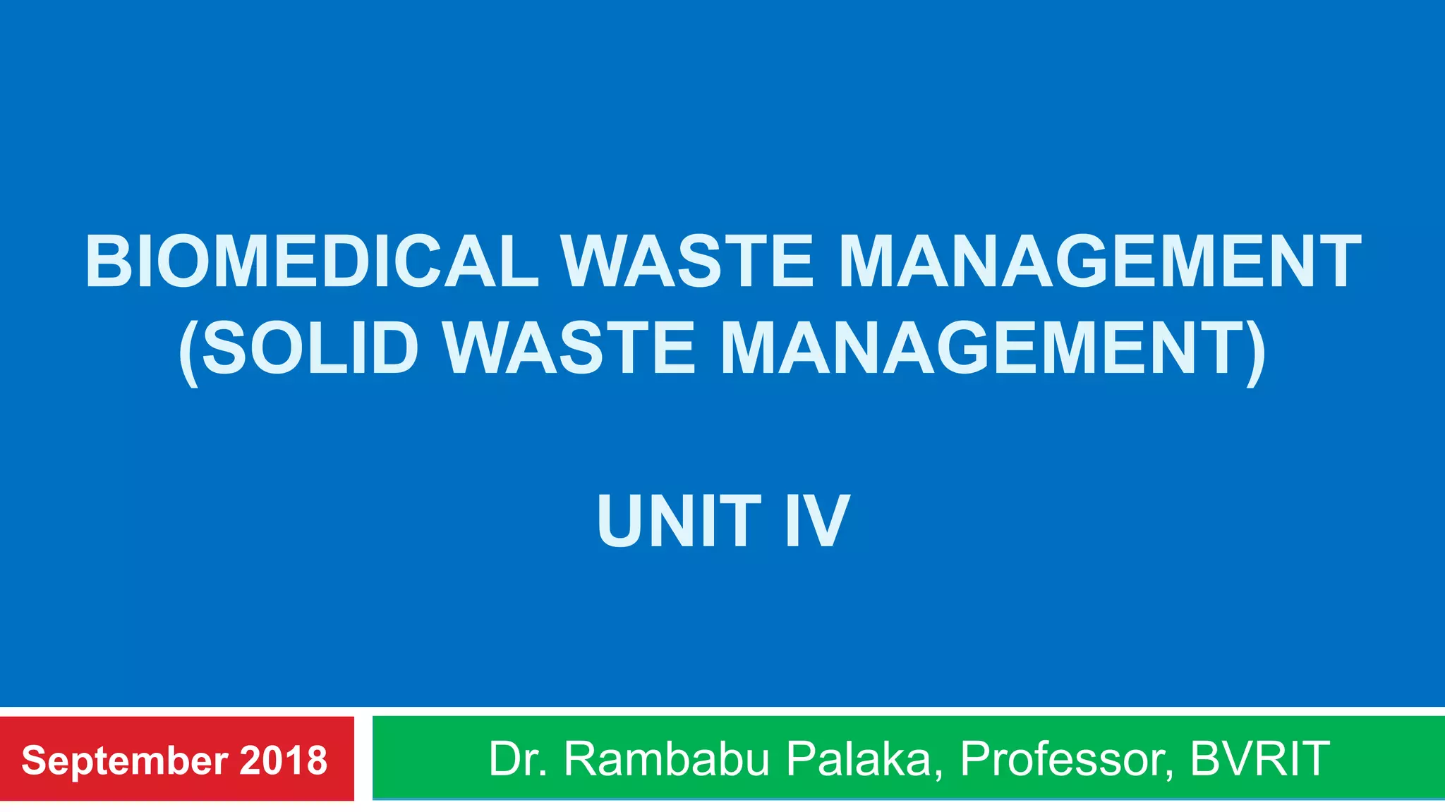 Biomedical Waste Management | PPT