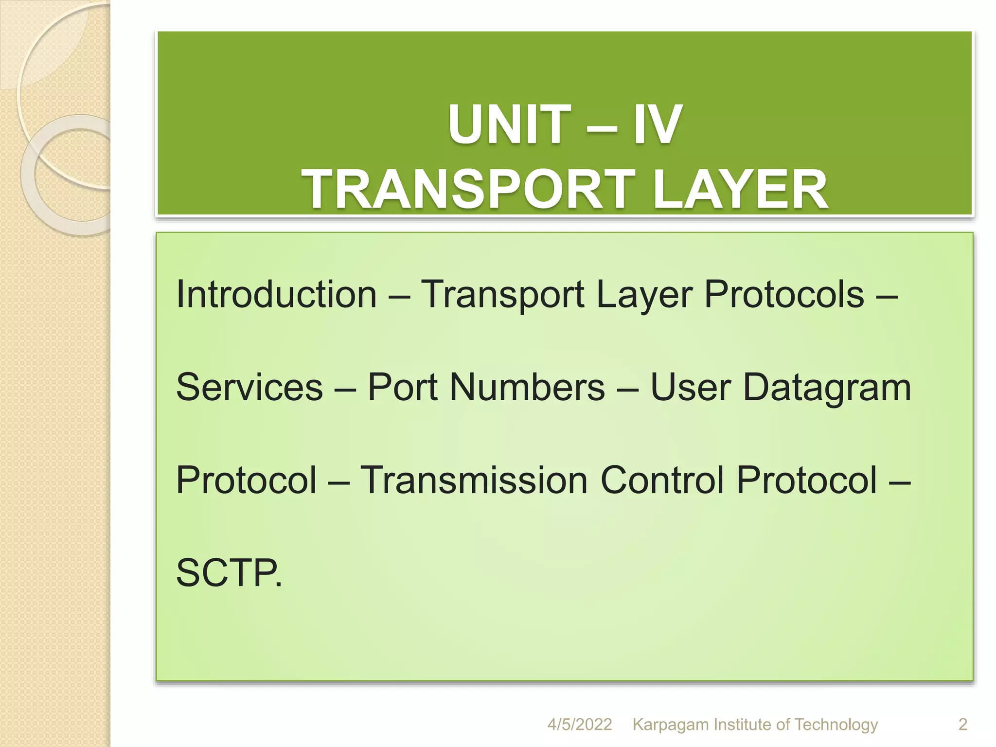 COMPUTER NETWORKS NOTES Unit 4 | PPTX