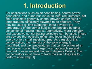 unit 4-Concentrating collector types of collectors and focused ...
