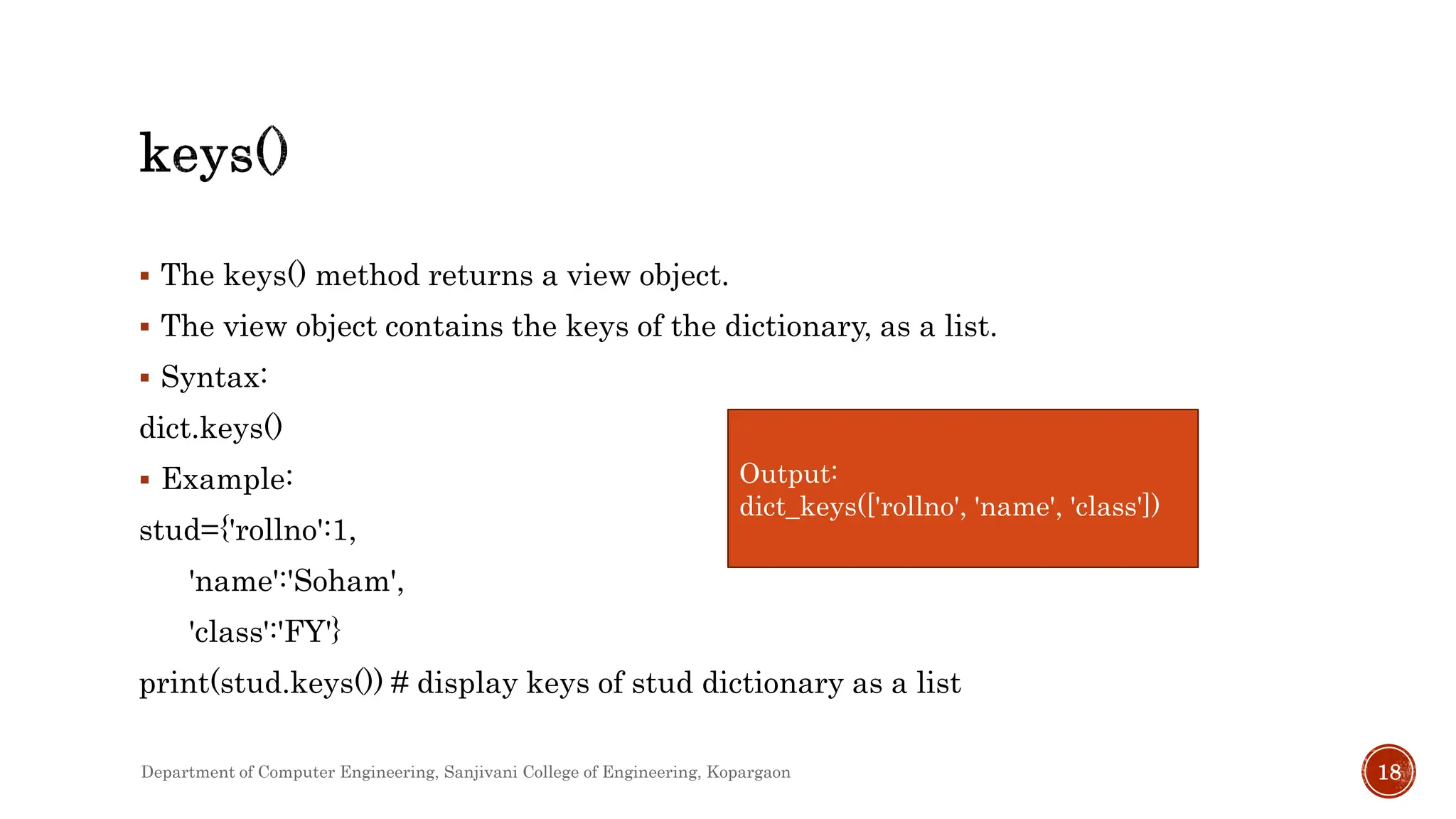 Unit4 Basic Concepts And Methods Of Dictionarypptx Programming Languages Computing