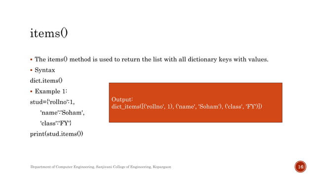 Unit4-Basic Concepts and methods of Dictionary.pptx | Programming Languages | Computing