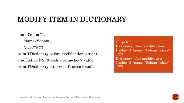 Unit4-Basic Concepts and methods of Dictionary.pptx | Programming ...