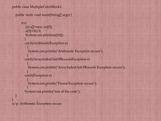 Unit 4 exceptions and threads | PPT