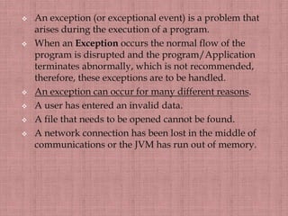 Unit 4 exceptions and threads | PPT