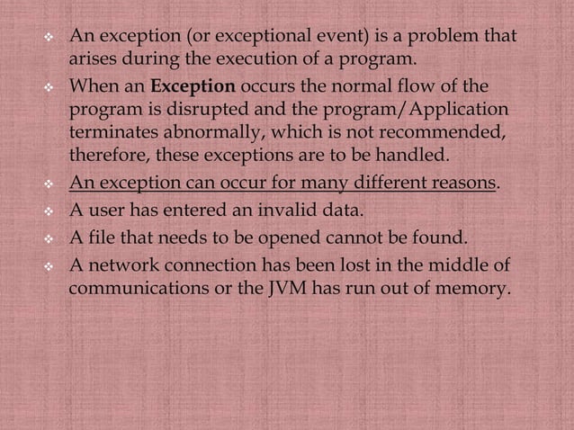 Unit 4 exceptions and threads | PPT