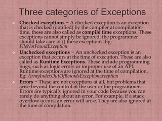 Unit 4 exceptions and threads | PPT