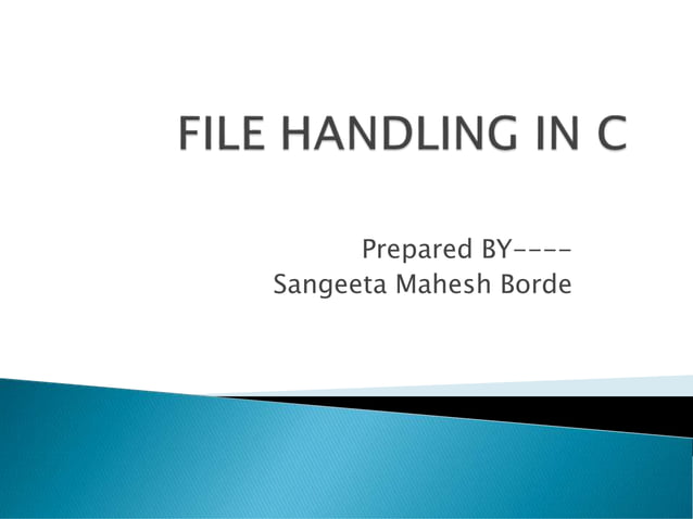 Advance C Programming UNIT 4-FILE HANDLING IN C.pdf