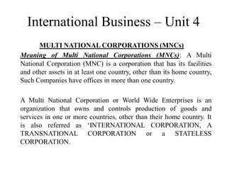 Unit 4 international business 6th semester bbm notes pdf | PDF