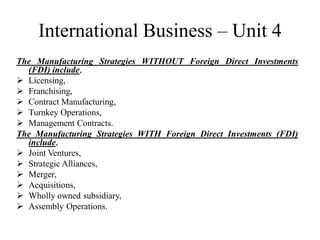 Unit 4 international business 6th semester bbm notes pdf | PPT