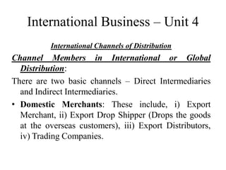 Unit 4 international business 6th semester bbm notes pdf | PPT