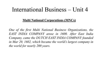 Unit 4 international business 6th semester bbm notes pdf | PPT