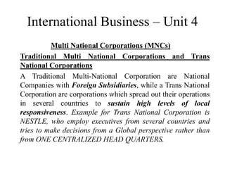 Unit 4 international business 6th semester bbm notes pdf | PPT
