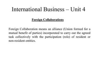 Unit 4 international business 6th semester bbm notes pdf | PPT