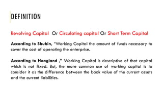 Unit 4 Introduction to working capital_JNTUA MBA Syllabus | PPT