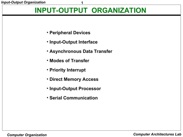 Unit4-IO-computer organization and architecture | PPT