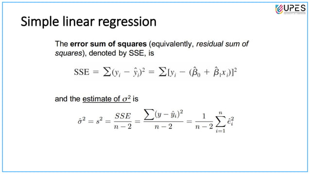 Unit4- Lecture1.pptx simple linear regression | PPTX