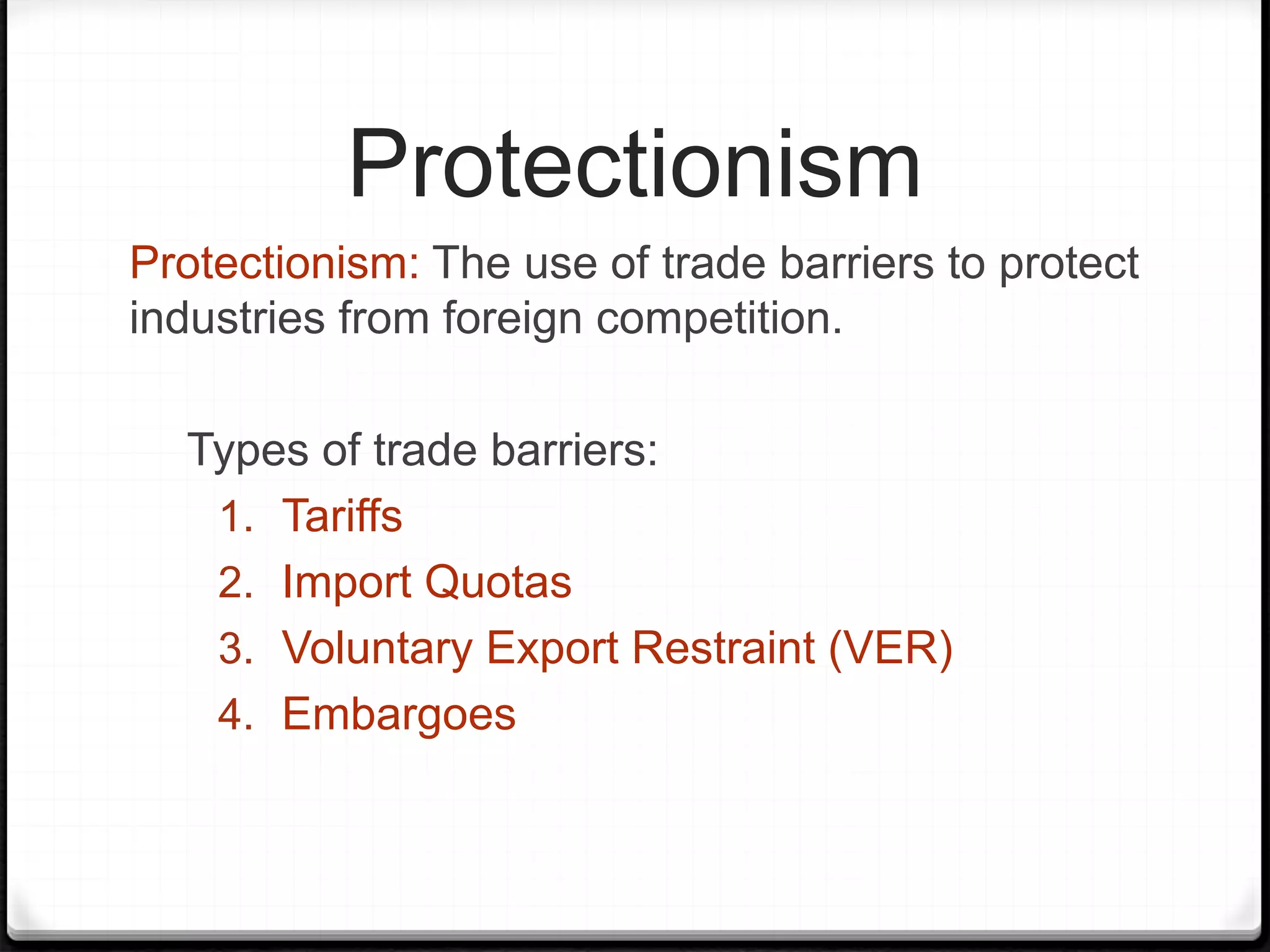 Unit 4 lesson - protectionism - power point- duke | PPTX