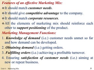 Unit 4 marketing mix | PPT