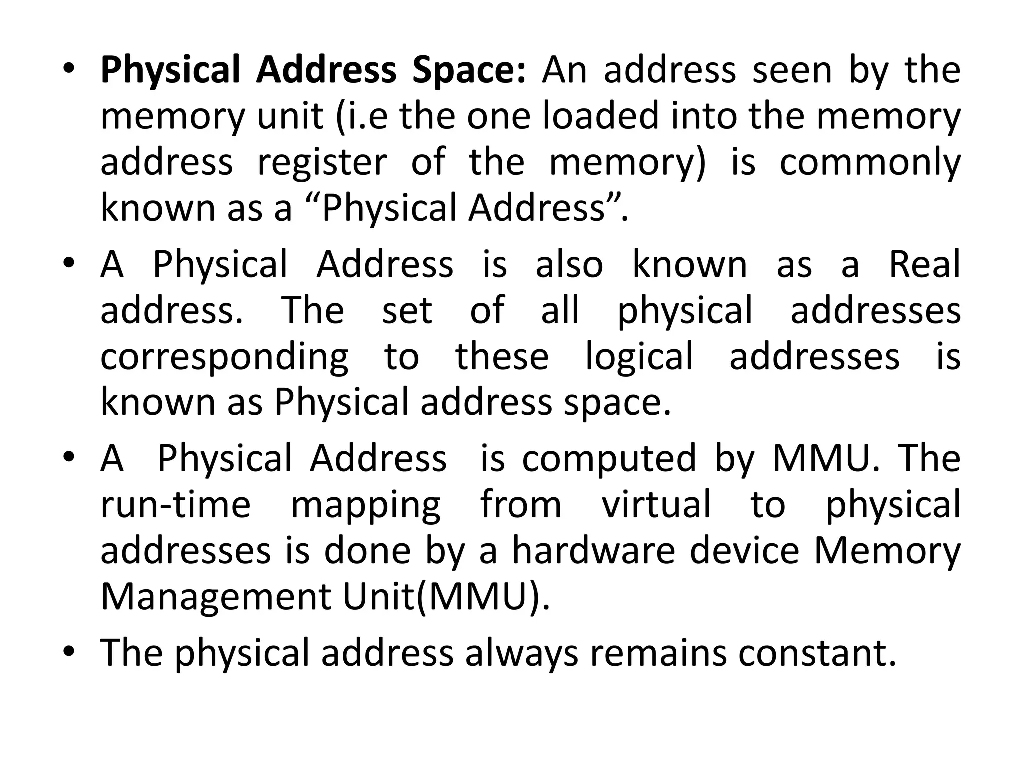 Unit 4-Memory Management - operating systems.pptx | Operating Systems | Computer Software and ...