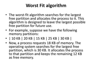 Unit 4-Memory Management - operating systems.pptx | Operating Systems | Computer Software and ...