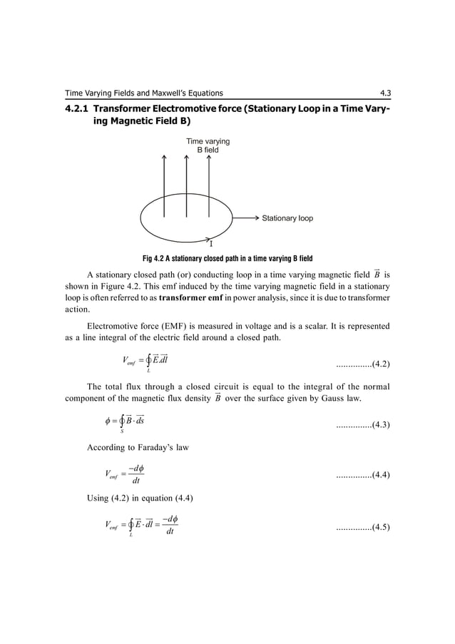 Time Varying Fields And Maxwells Equations Unit 4 Notes