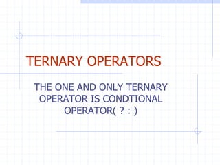 c++ programming Unit 4 operators | PPTX