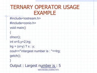 c++ programming Unit 4 operators | PPTX