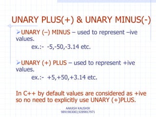 c++ programming Unit 4 operators | PPTX