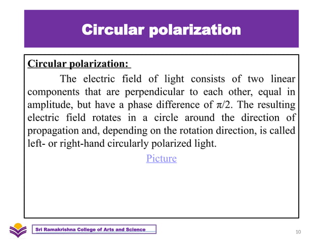 23PH301 - Unit 4 - Optics - Polarisation.pptx