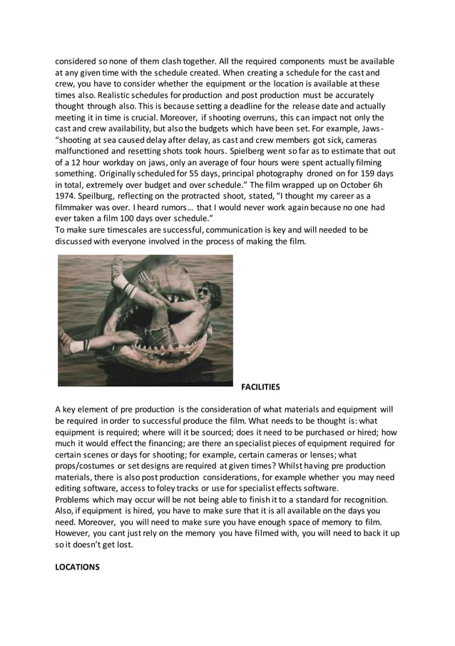 Unit 4 pre-production portfolio | DOCX | Video Production | Content ...