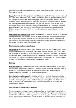 Unit 4 pre production assessent | DOCX