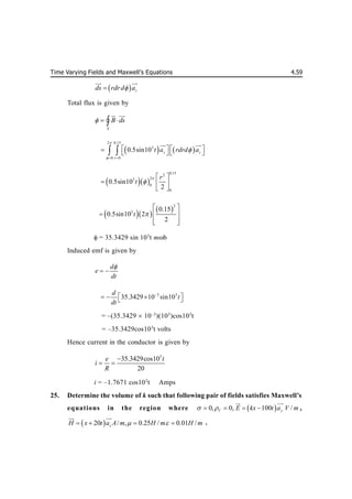 TIME-VARYING FIELDS AND MAXWELL's EQUATIONS -Unit4- problems | PDF