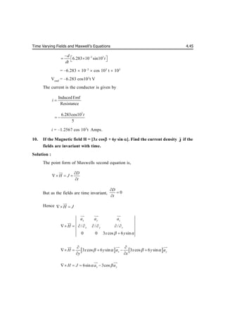 TIME-VARYING FIELDS AND MAXWELL's EQUATIONS -Unit4- problems | PDF