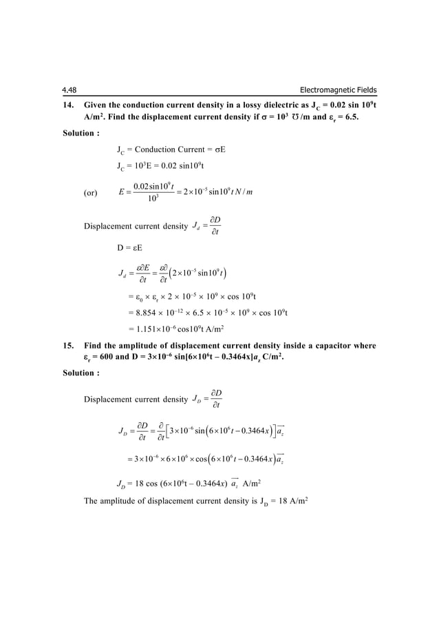 Time Varying Fields And Maxwells Equations Unit4 Problems Pdf
