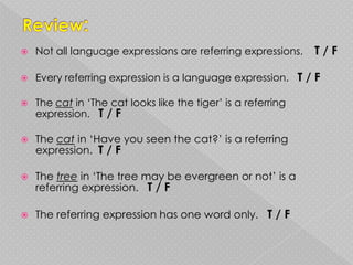 Unit 4 - Referring Expressions | PPTX
