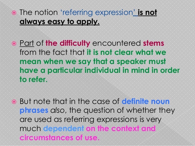 Unit 4 - Referring Expressions