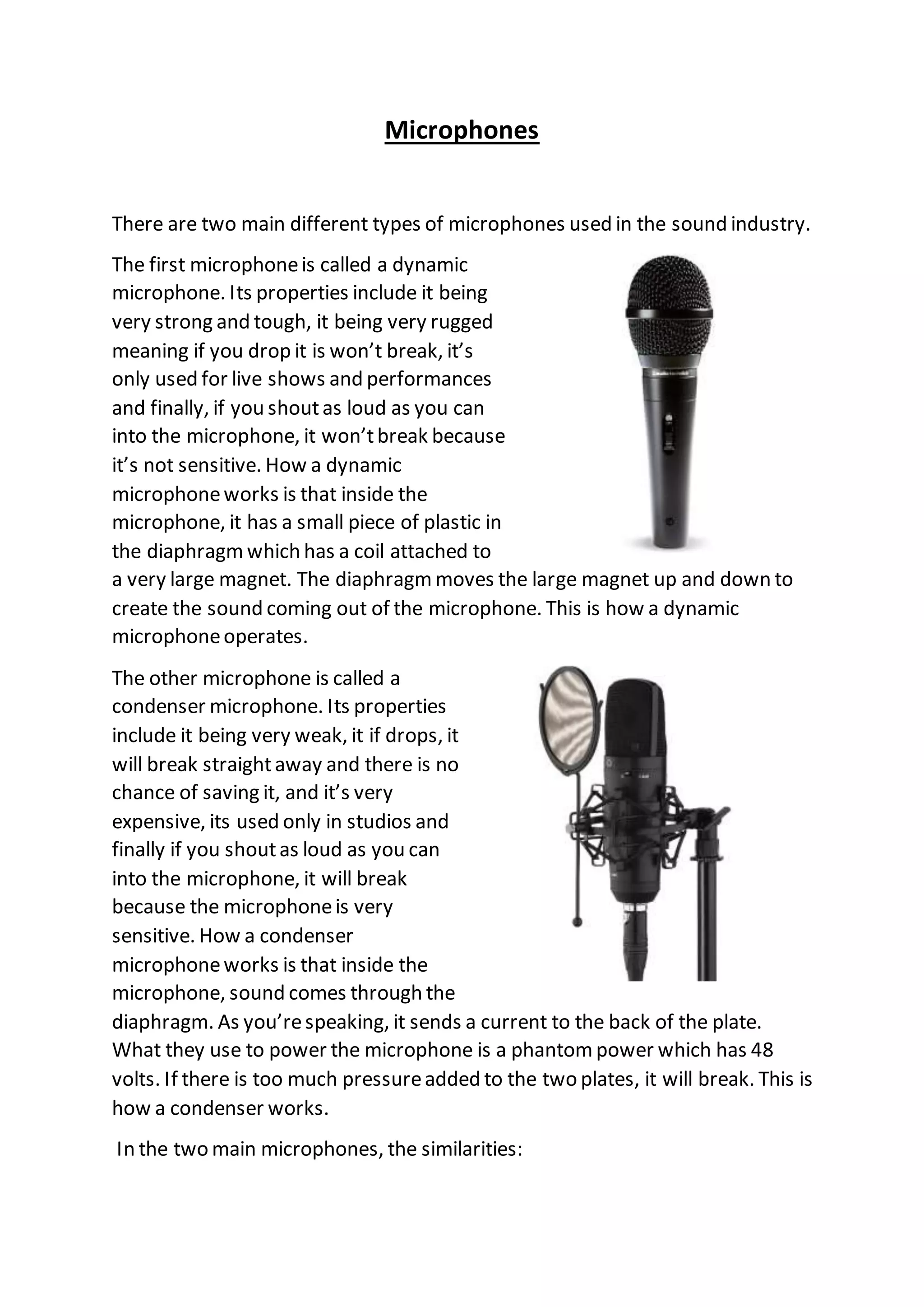 Unit 4 task 2 - microphones | DOCX
