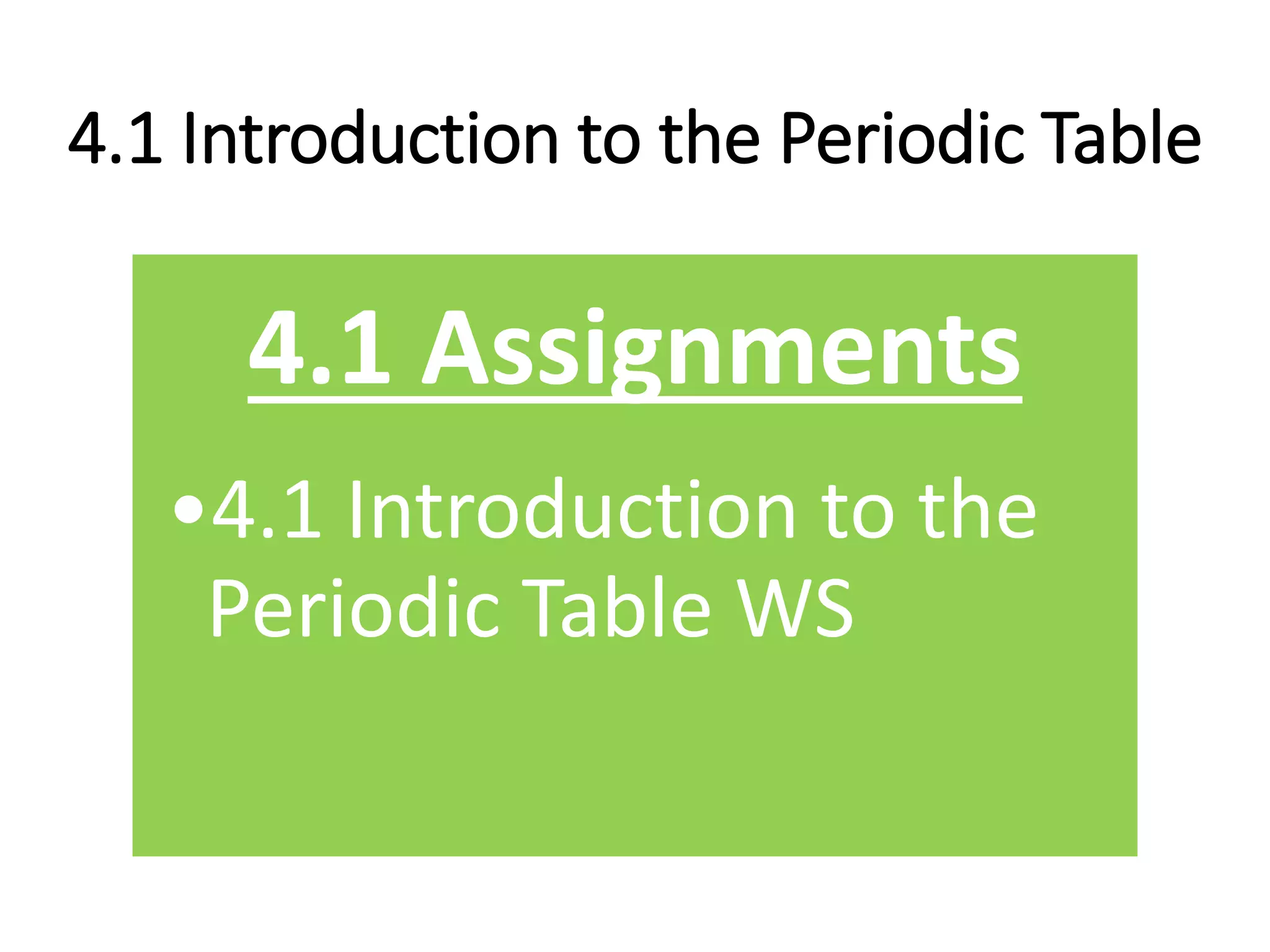 Unit 4 - The Periodic Table | PPT