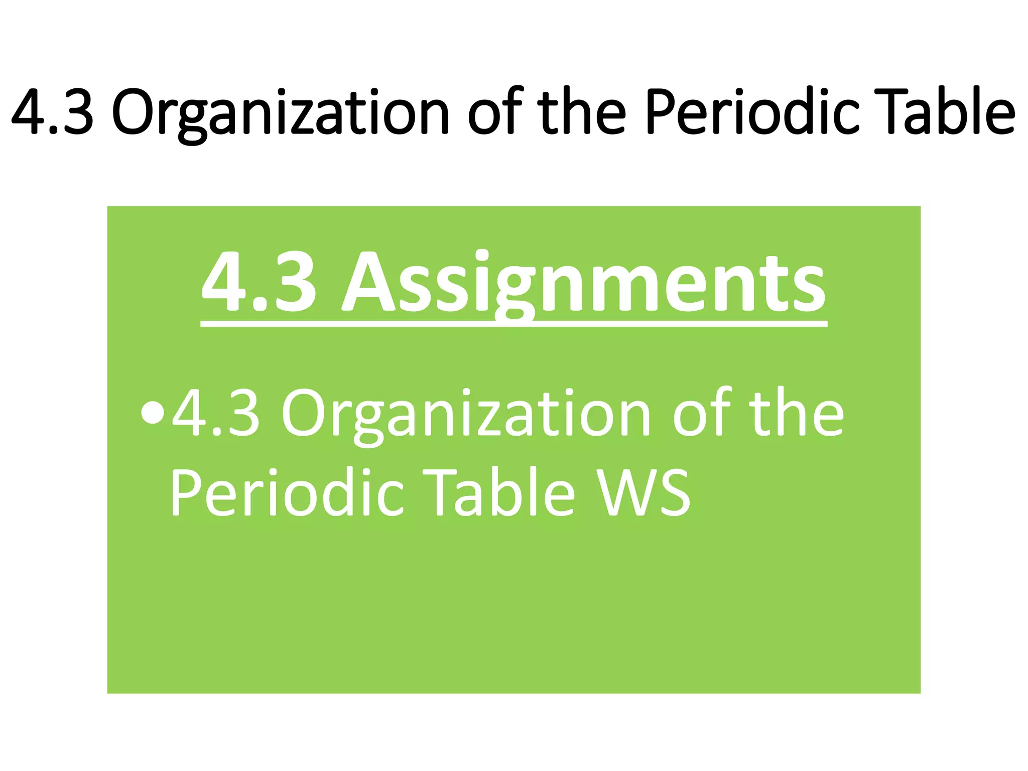 Unit 4 - The Periodic Table | PPT