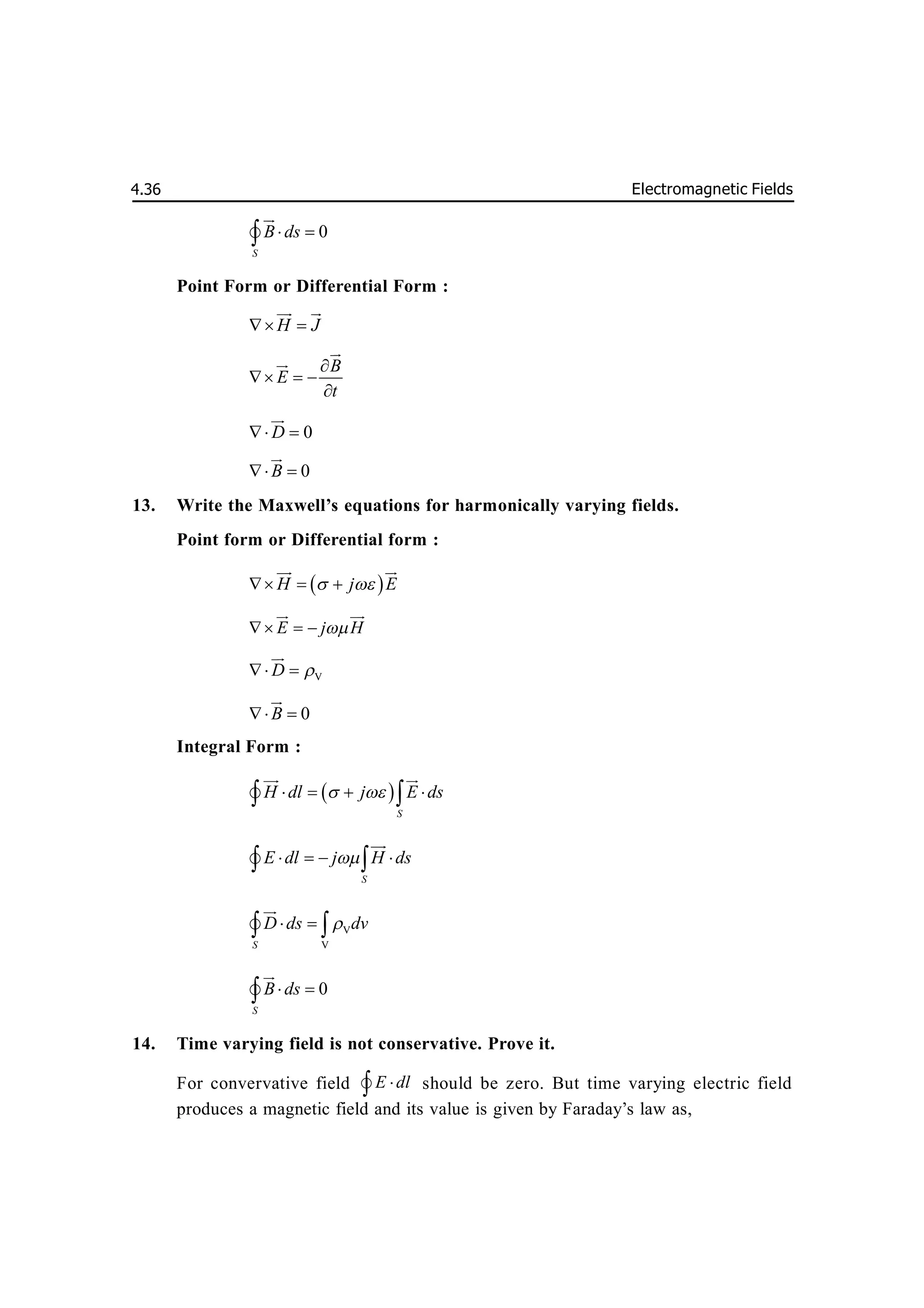 TIME-VARYING FIELDS AND MAXWELL's EQUATIONS -Unit 4 - two marks | PDF