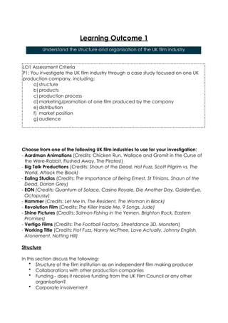 OCR Cambridge Technicals Media Unit 40 UK Film Studies | PDF