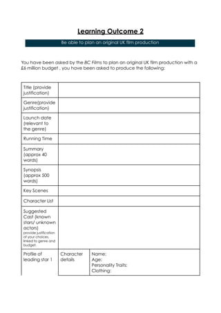 OCR Cambridge Technicals Media Unit 40 UK Film Studies | PDF