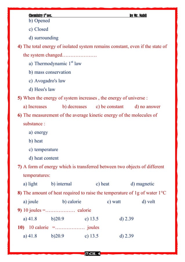 Unit 4 thermochemistry | PDF