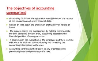 Unit+43 +role+and+objectives+of+accounting | PPTX