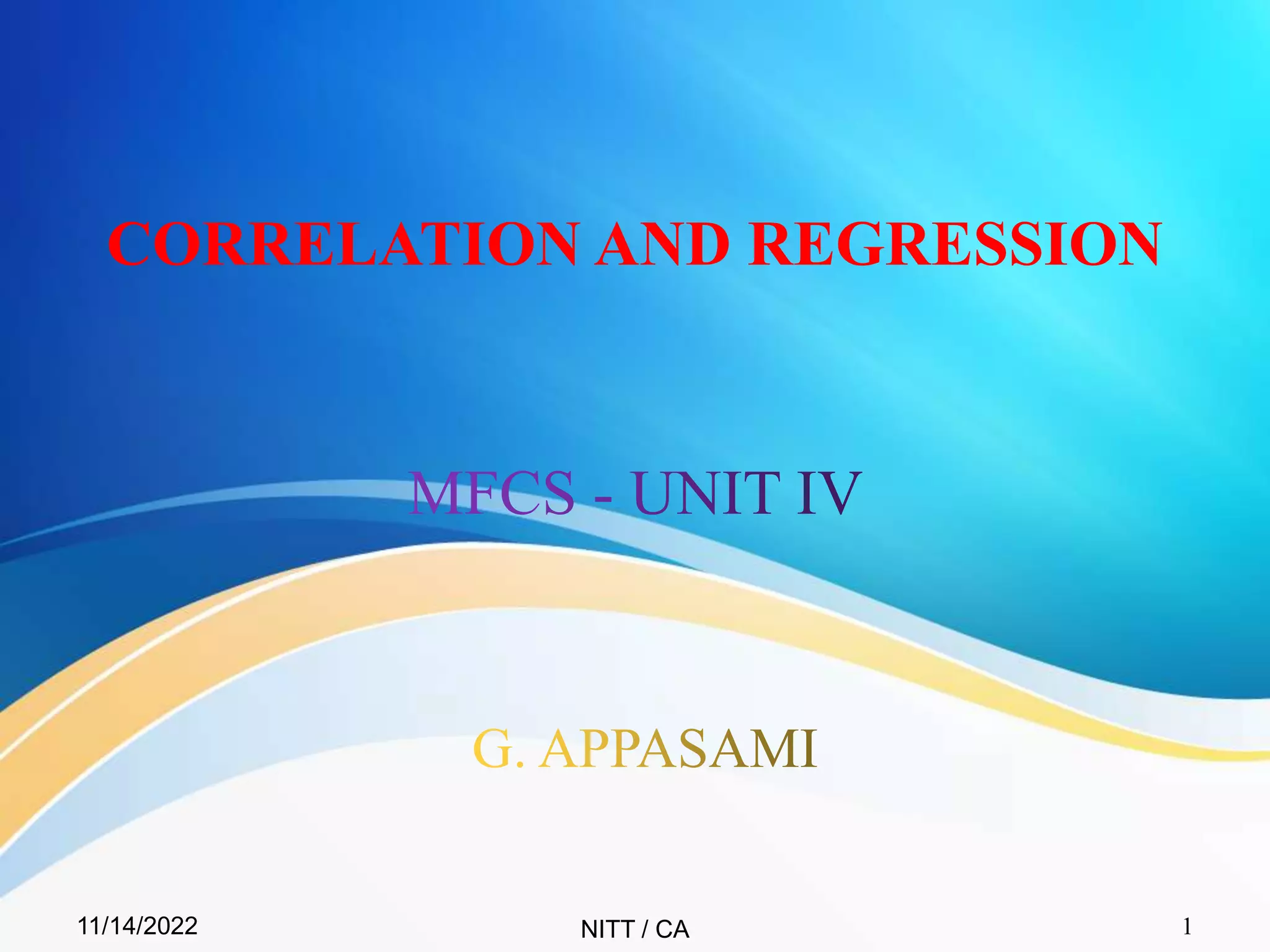 Unit 43 Correlation Regressionpptx 