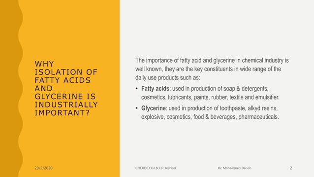 Fatty Acid Isolation (Unit 4 a) | PPTX