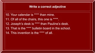 Unit 4 Adjectives Extra Practice | PPTX